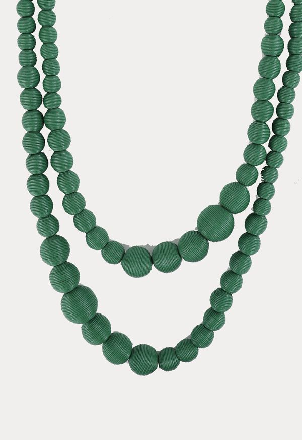 Double Layered Wrapped Robe Circles Necklace Sale